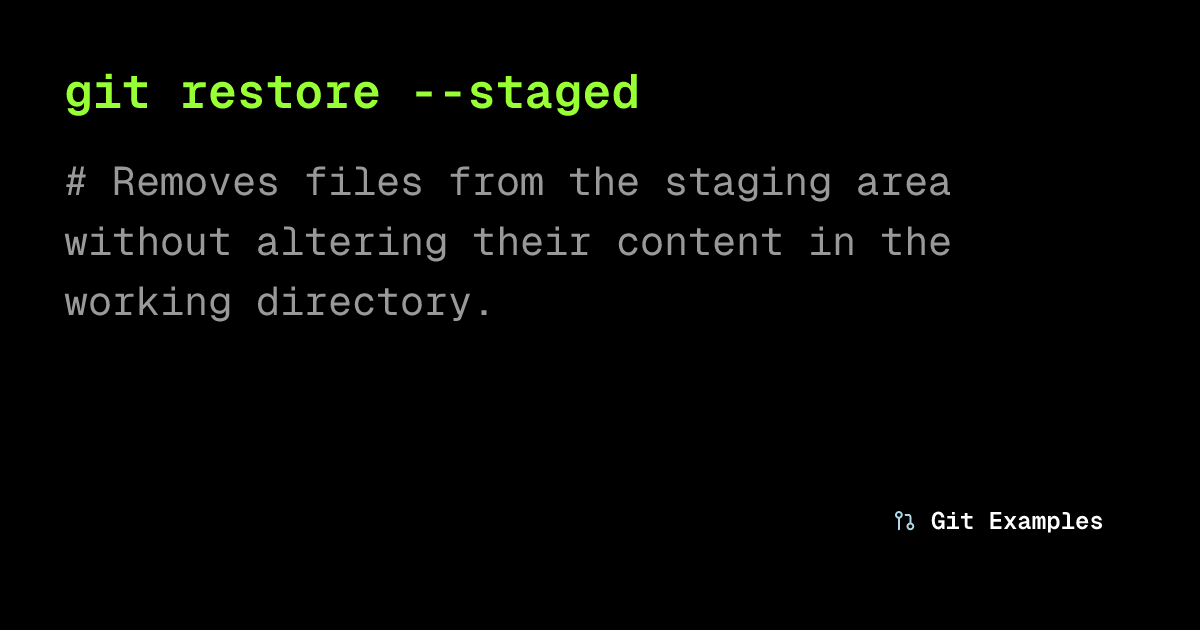 git restore --staged