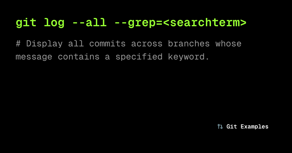 git log --all --grep=