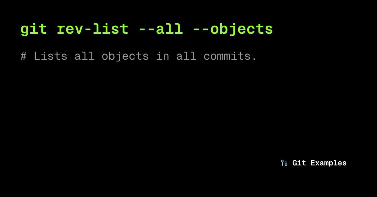 git rev-list --all --objects