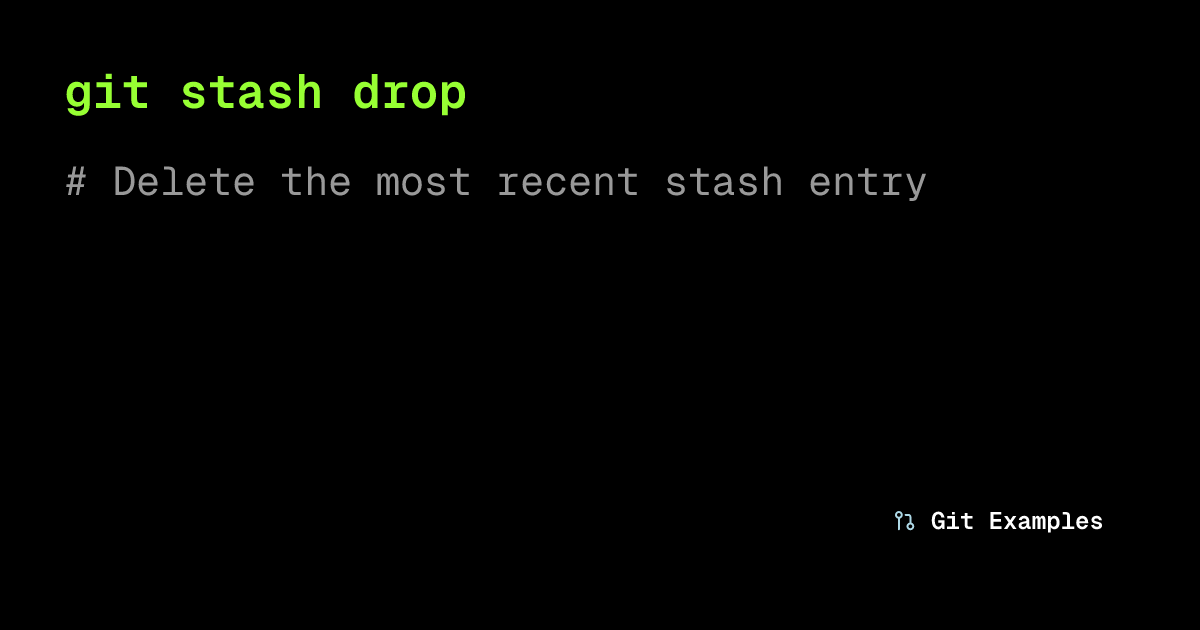 git stash drop